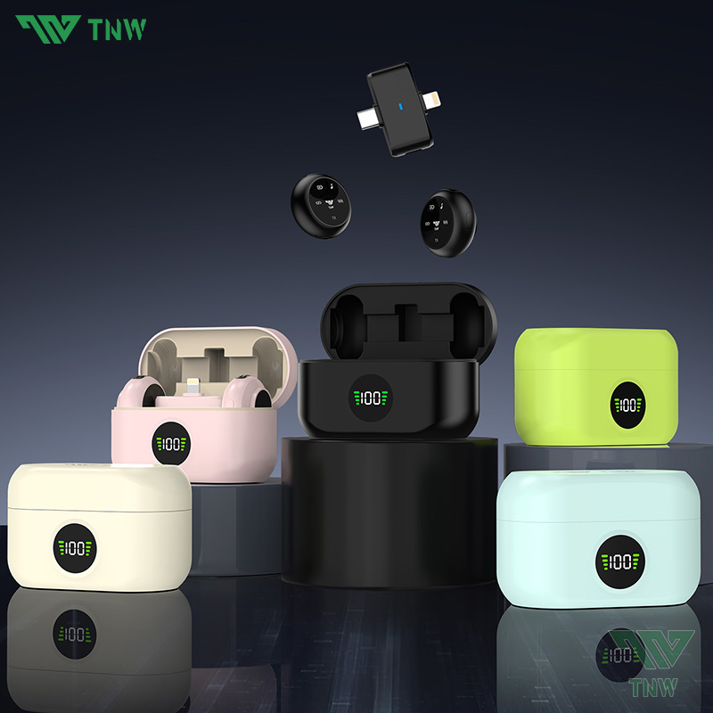 TNW A37 Dual Wireless Lavalier Microphone Noise Reduction Magnetic Mini ...