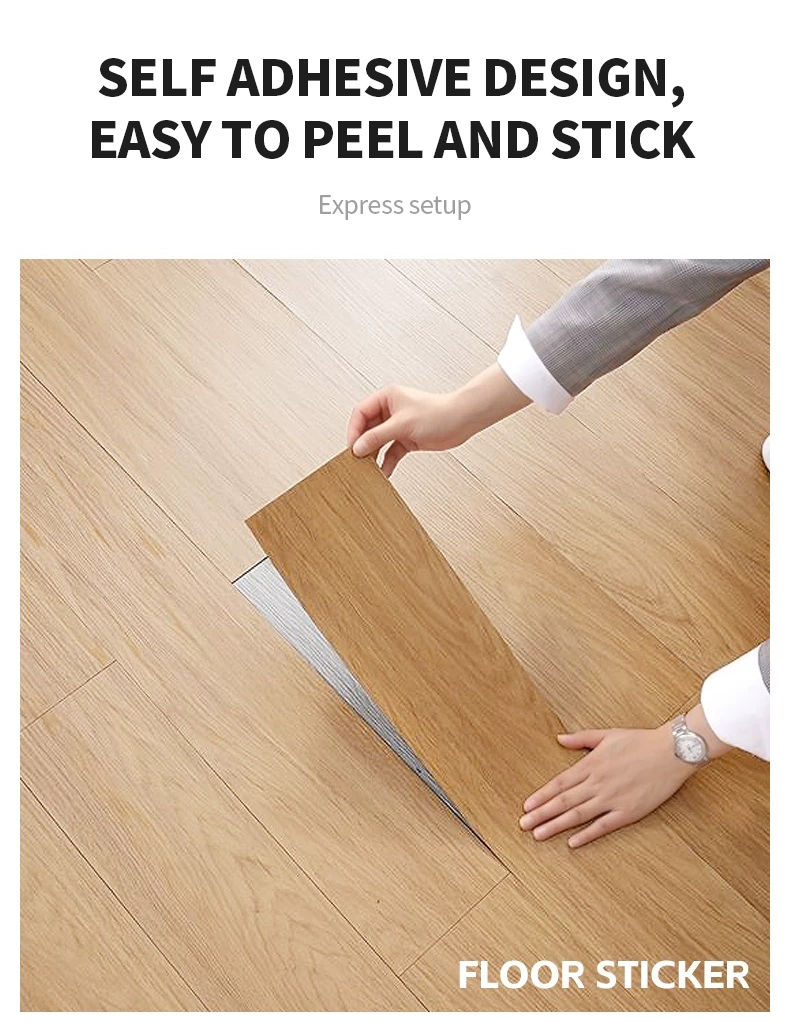 PVC Floor Sticker Waterproof Removable Vinyl Floor Home Decorative Wood ...