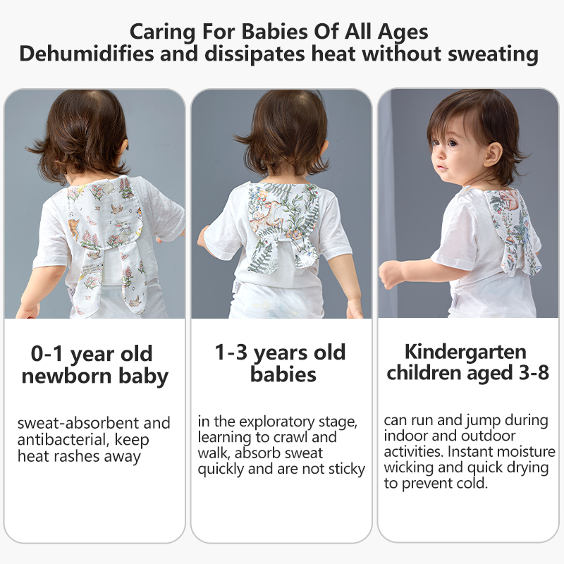 Einmilk Baby Sweat Absorbent Back Towel 100% Muslin cotton keep baby ...