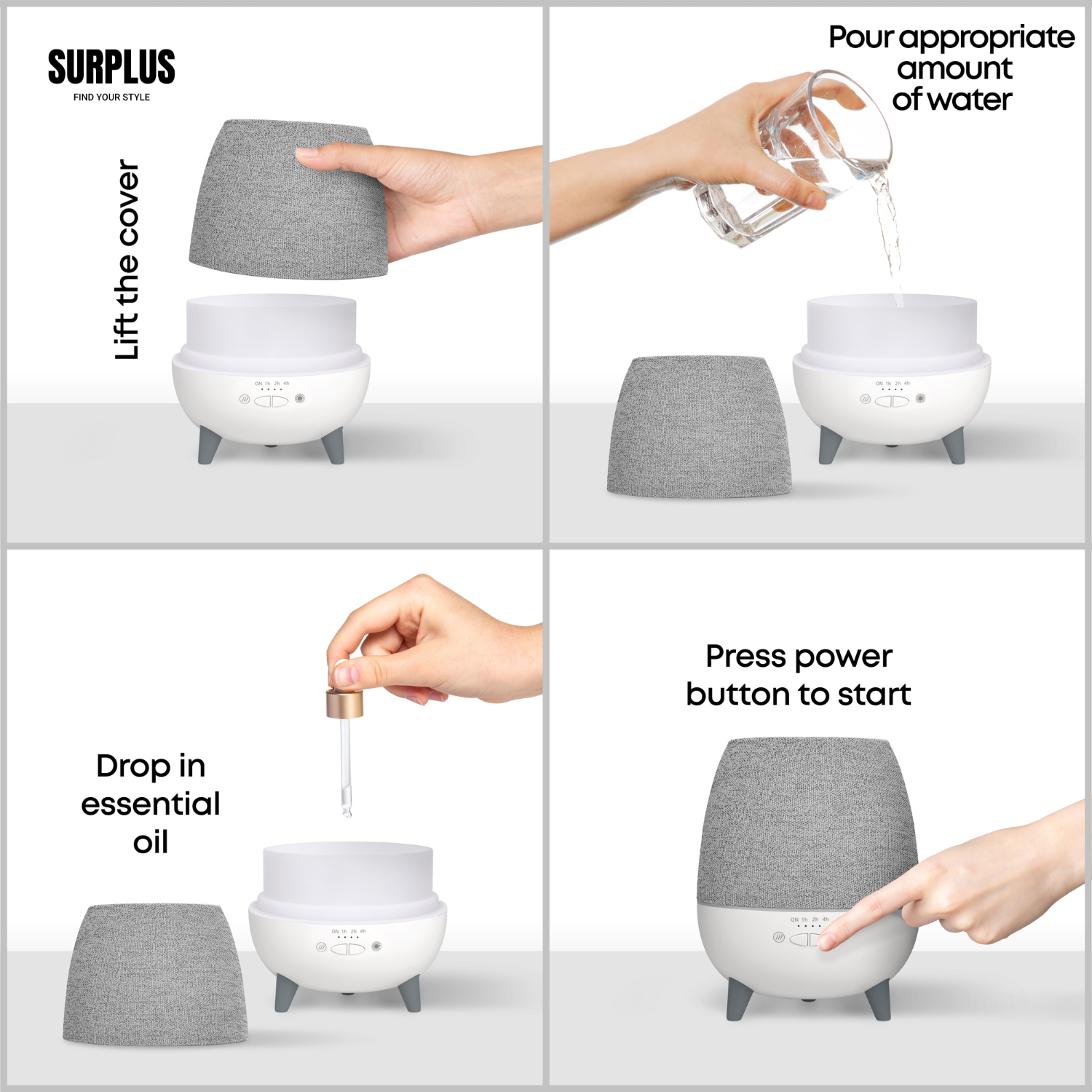 Surplus Canvas Humidifier With Remote 300mL | Shopee Philippines