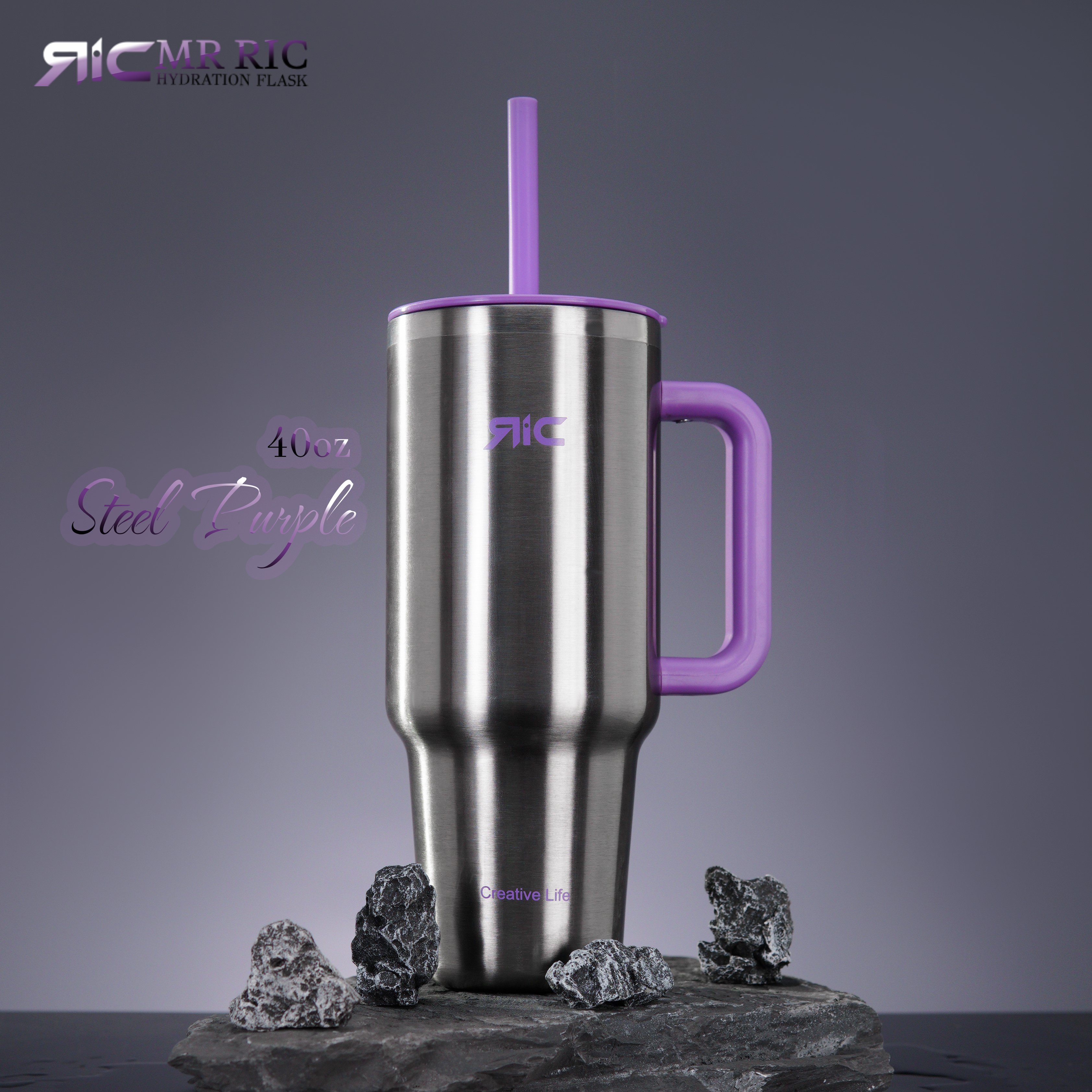 Mr Ric 40z Adventure Travel Tumbler with Silicone Straw Double Wall ...