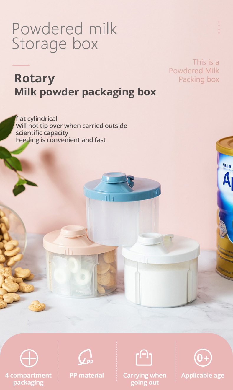 Milk Powder Box 4 Grid Portable Milk Storage Container Milk Container ...