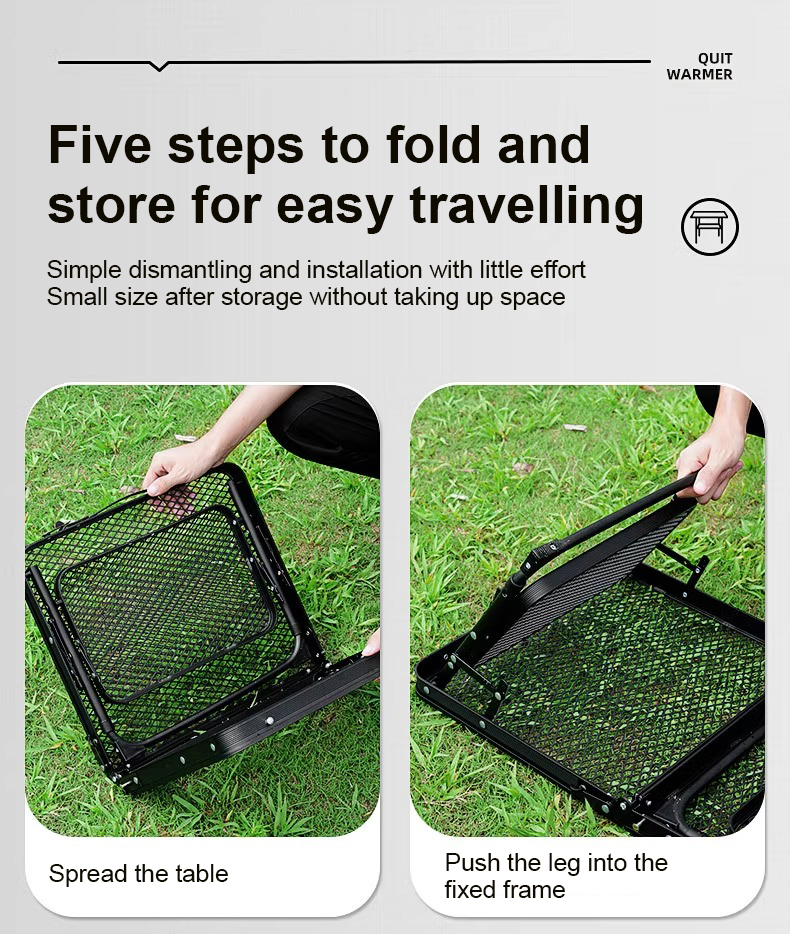 MC&HOME Outdoor Folding Table Mesh Table Foldable Aluminum Camping Home ...