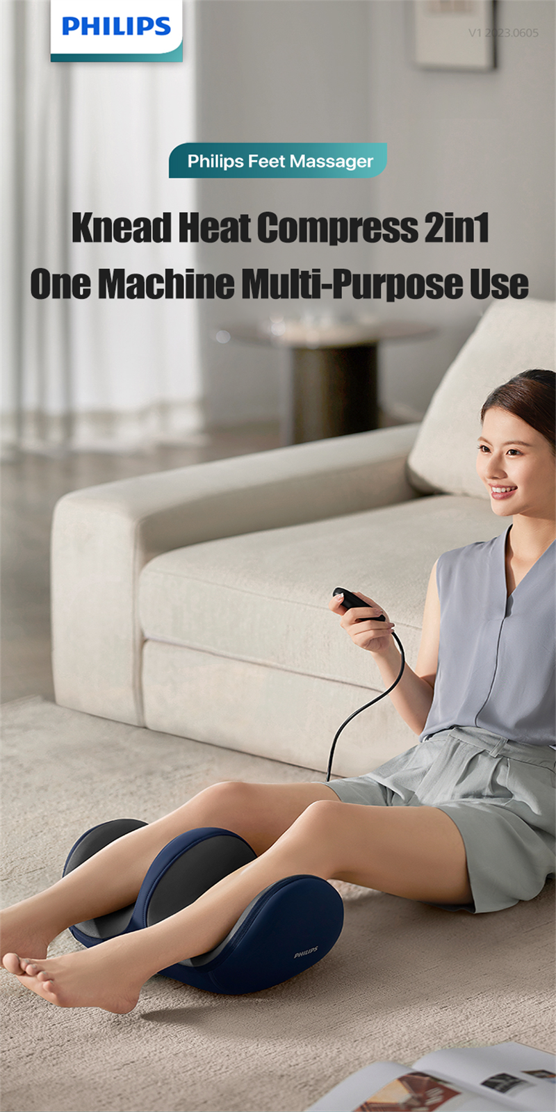 Philips Foot Massage Fully Automatic Kneading Foot Calf Thigh Massager ...