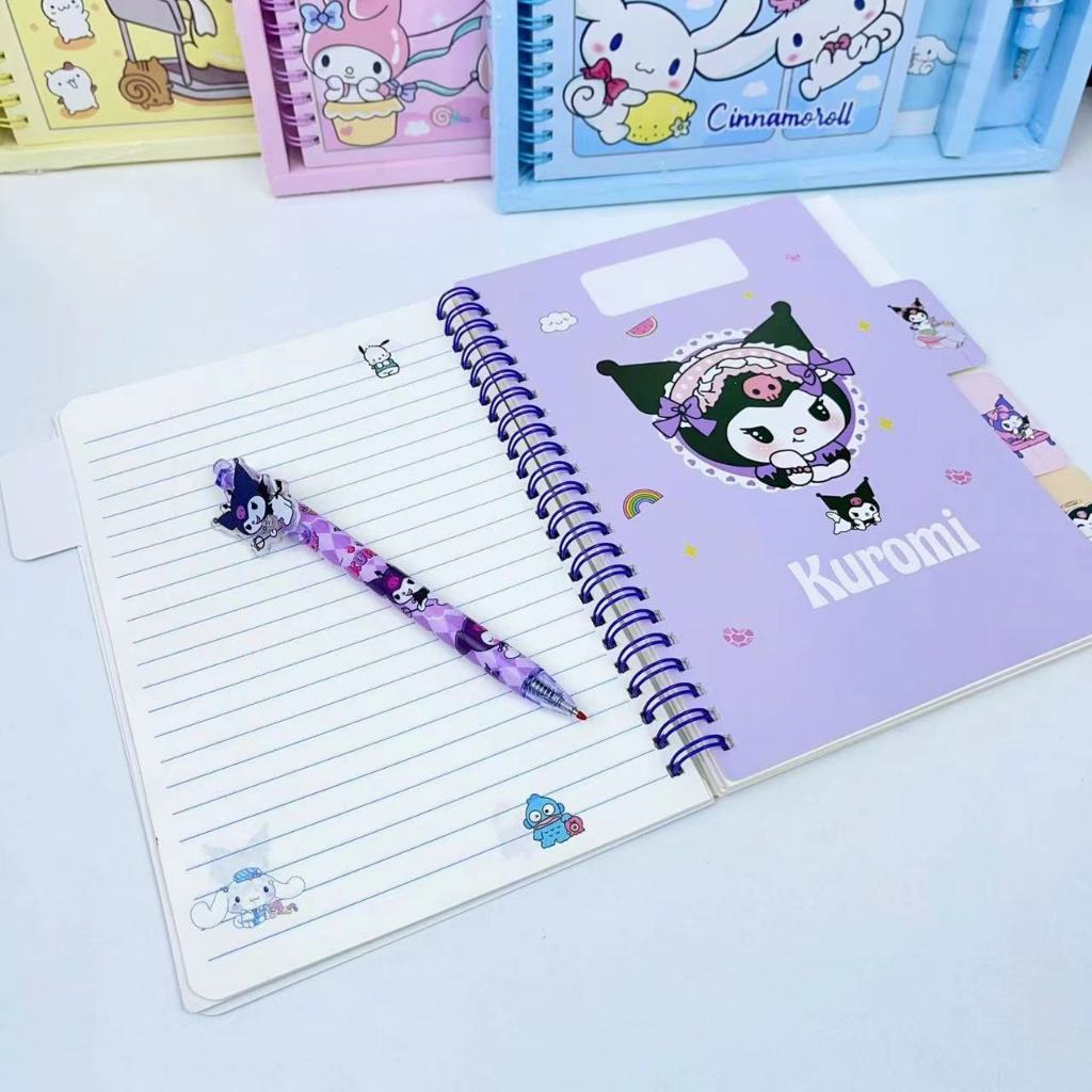 Timi Straw Sanrio Diary Journal Straw Set Kuromi Notebook Student Girl Cartoon Sanrio Handbook ...