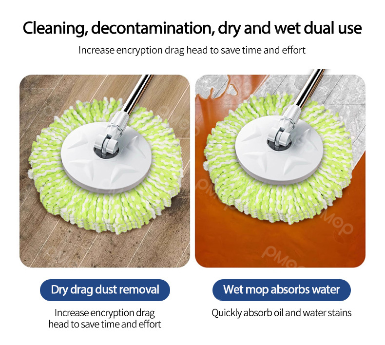 PMOP Blue Mop With Spinner And Stainless Steel Basket rod 360° Tornado ...