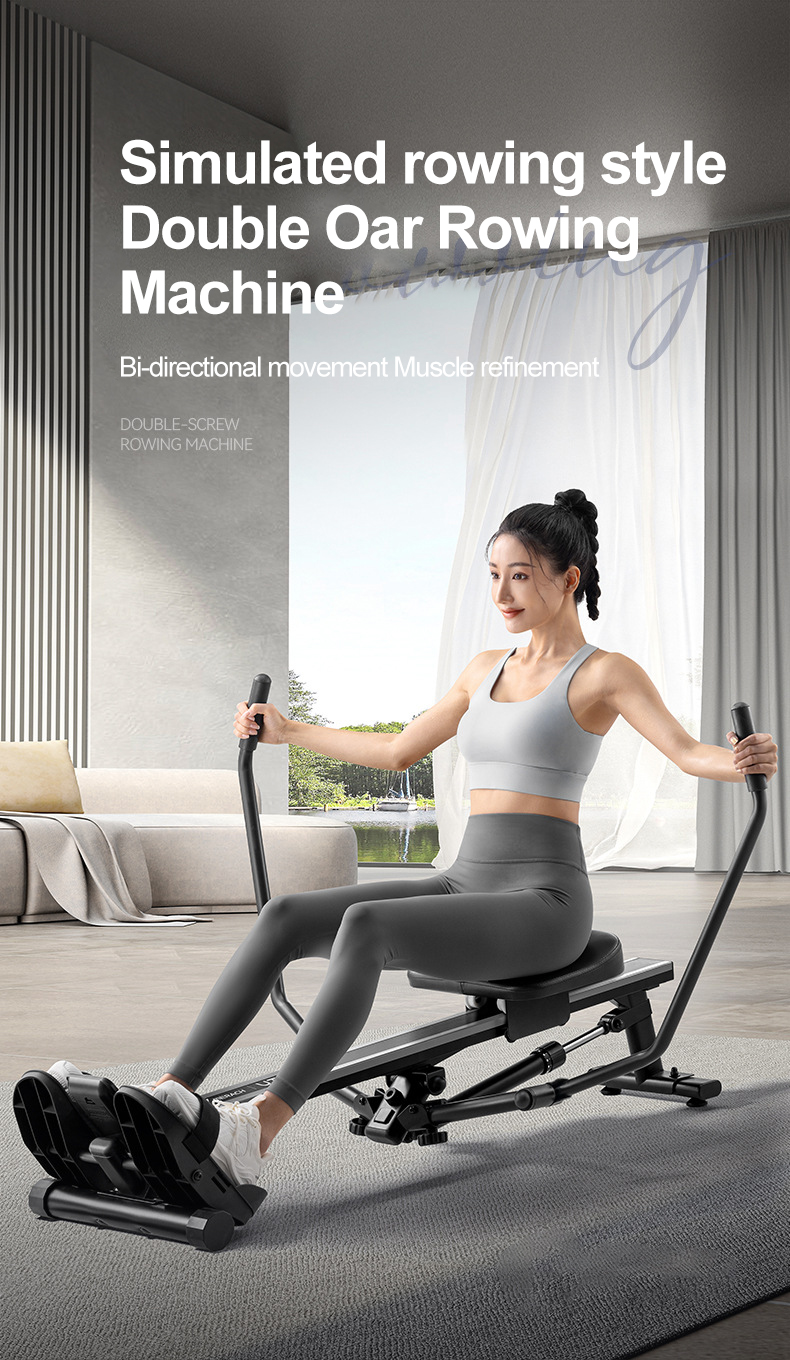 Hydraulic Rowing Machine Silent Double Paddle Bidirectional 12-level ...