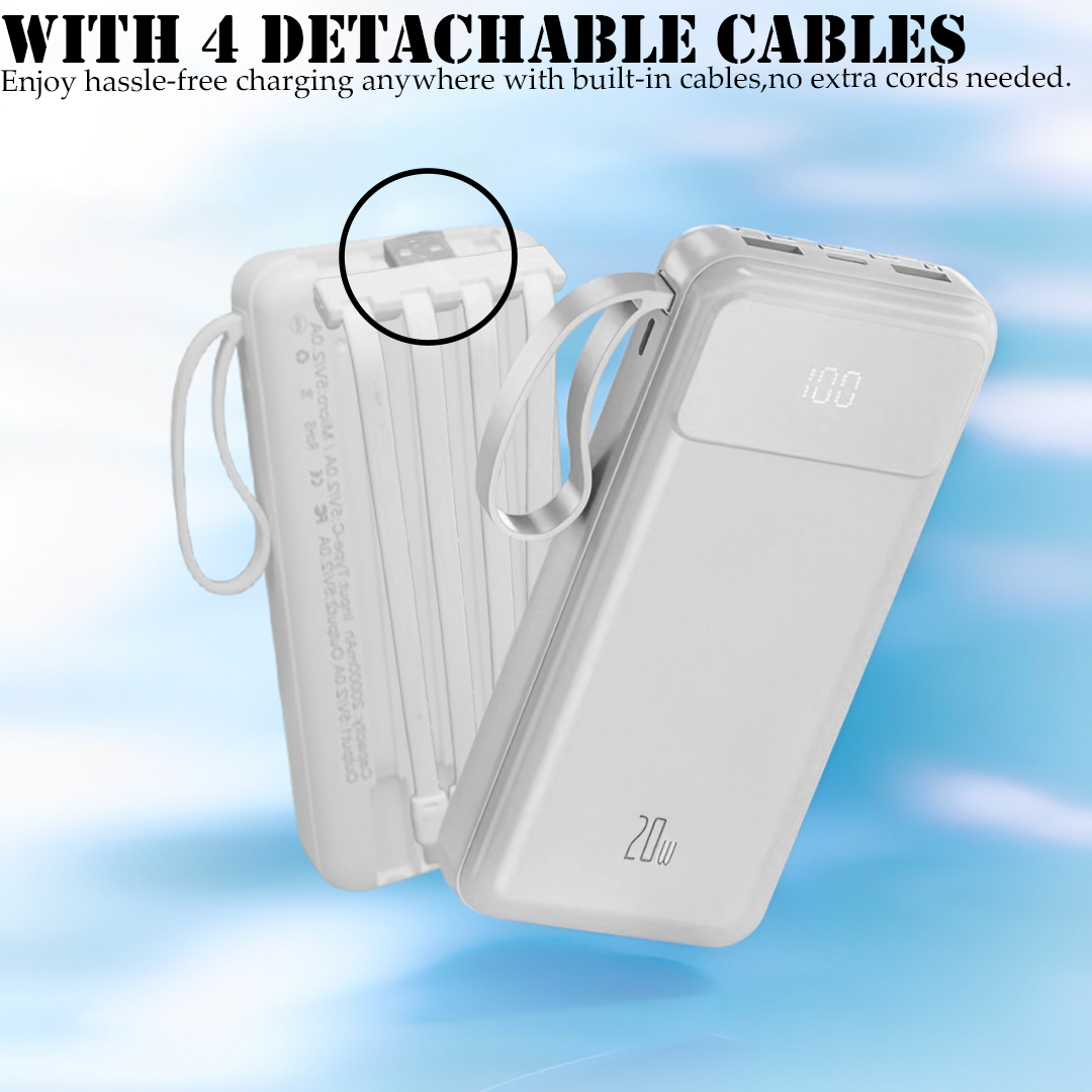 C25s Portable Slim Powerbank 20w Fast Charging Built-in Cable Fast ...