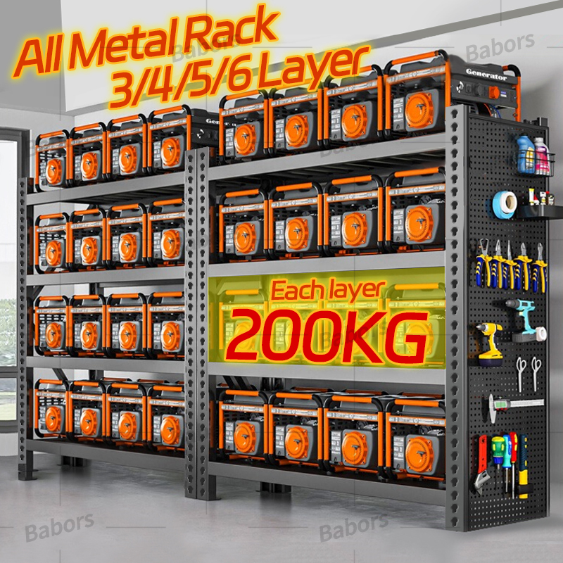 6 Layer Metal Rack Stainless Rack Boltless Organizer Steel Rack Shelf ...