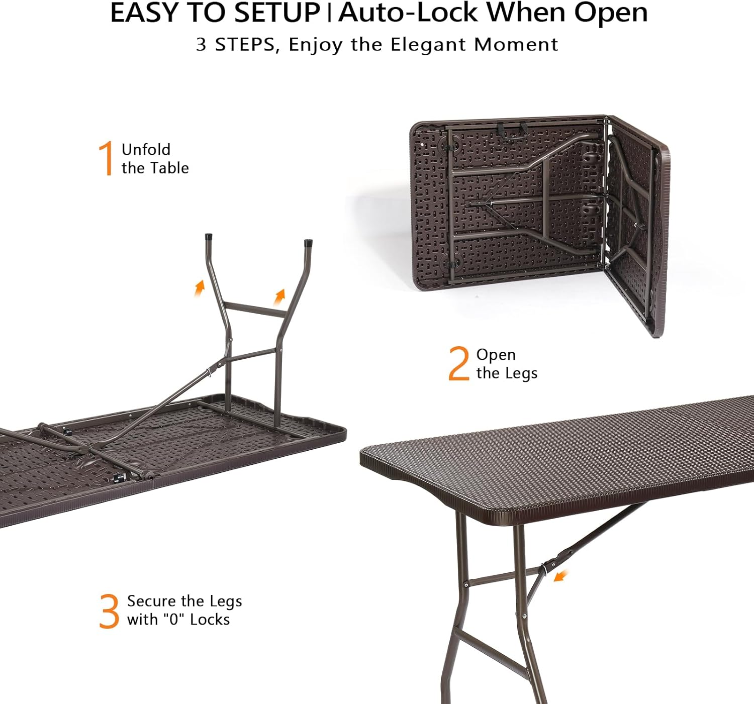 Folding table Outdoor long table portable home desk rattan plaited ...