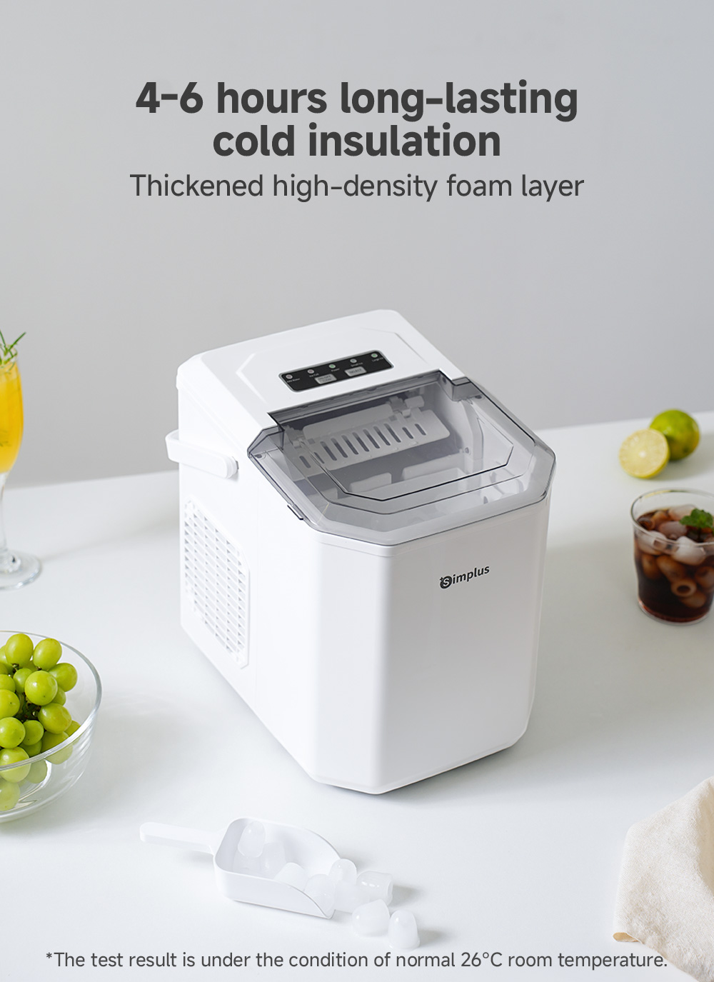 Simplus Automatic Ice Maker Machine Intelligent Ice Cube Maker 12kg/24H ...