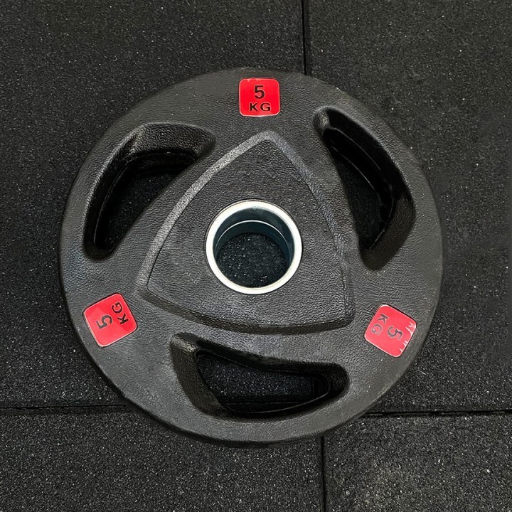 Weight Plates Tri Grip Olympic 3/5/10/15/20/25/30KG Plate Rubber Coated ...