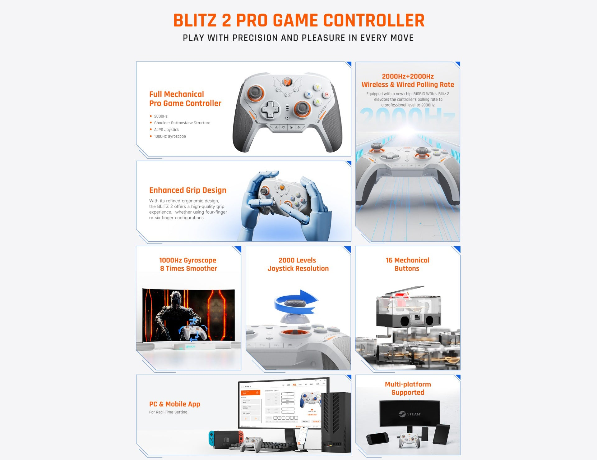 Bigbig Won Blitz 2 TMR Pro Wireless Gaming Controller for Win 10&11 ...