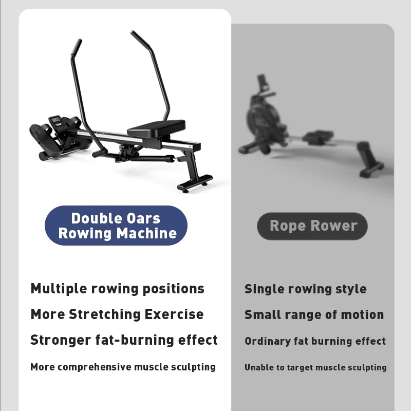 Rowing Machine Home Fitness Training Equipment Hydraulic Folding Double ...