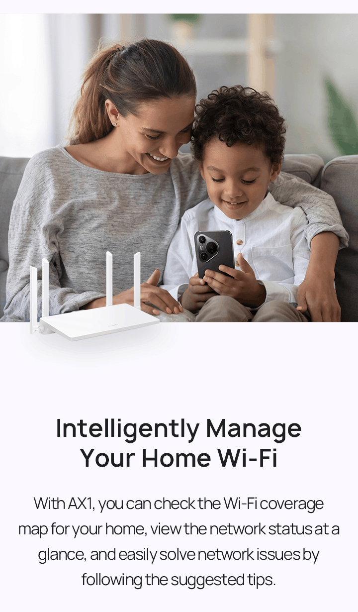 HUAWEI WIFI AX1 Router | Dual-band 1200 Mbps | Broad Coverage | 3 Steps ...