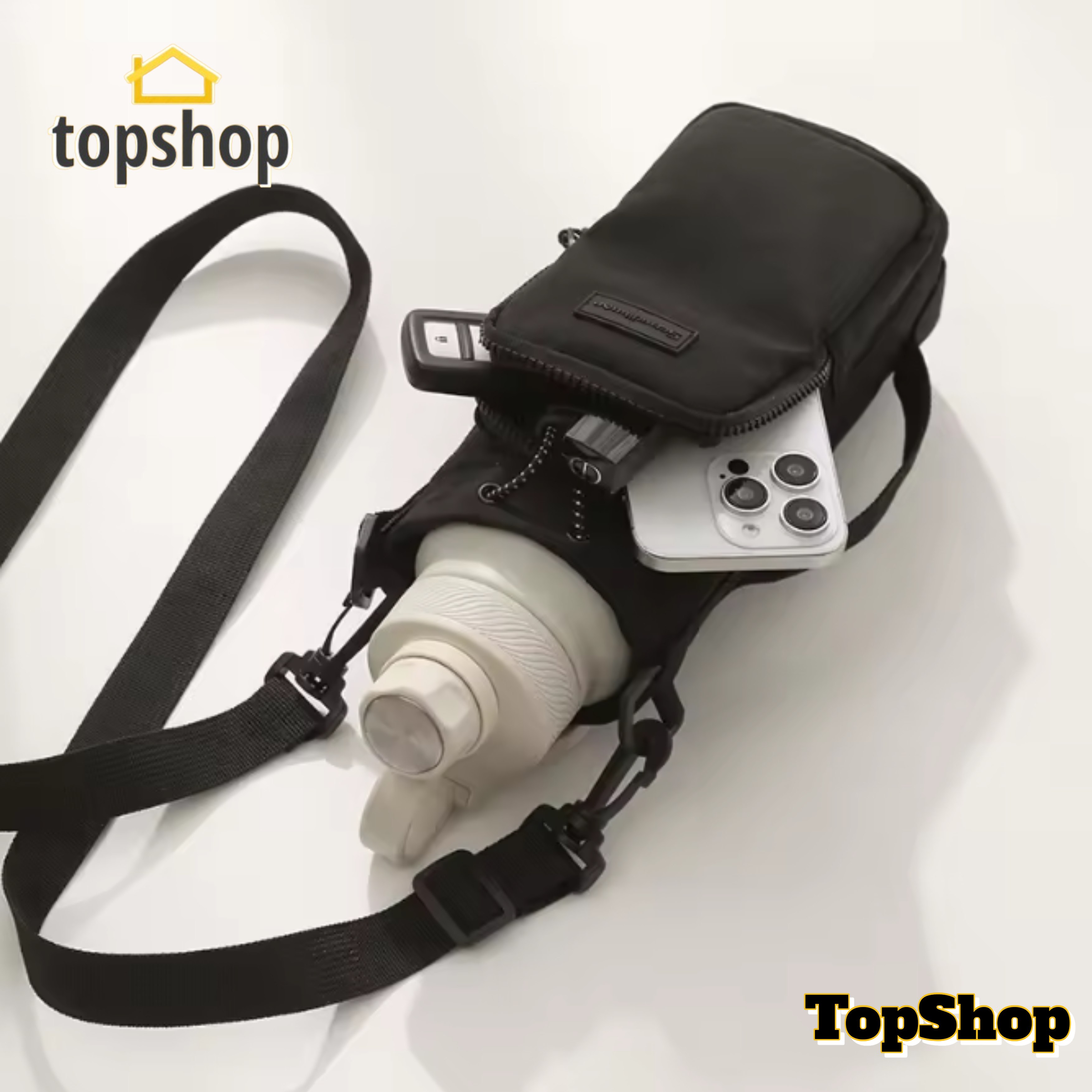 TOPSHOP 1pc Drawstring Kettle Bag Crossbody Portable Outdoor Travel ...