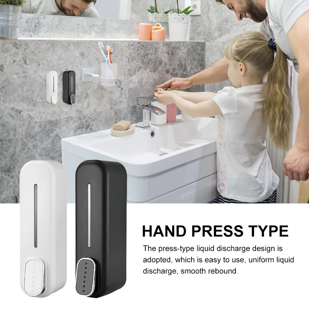 Hand Press Soap Dispenser Wall Mount Hand Liquid Shampoo Shower Gel ...