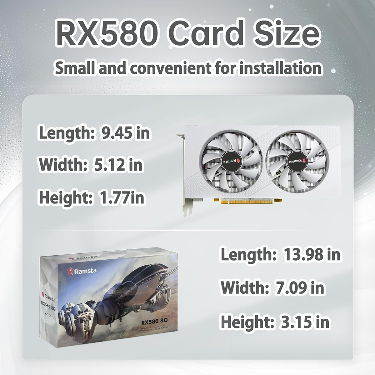 RAMSTA AMD RX550 4GB / RX580 8GB Graphics Card GDDR5 256Bit Computer ...