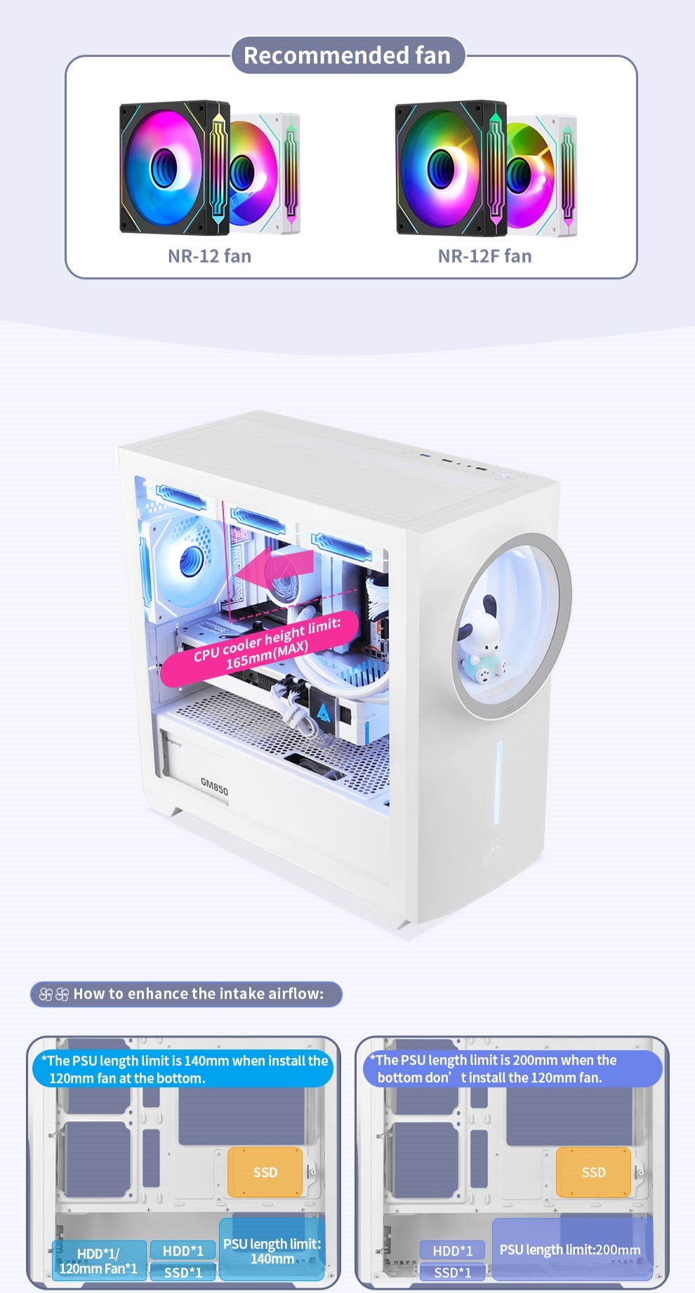 Segotep Nexus 1 PC Case (M-ATX/ITX) w/ Free Sanrio Figure (Cooling Fan ...