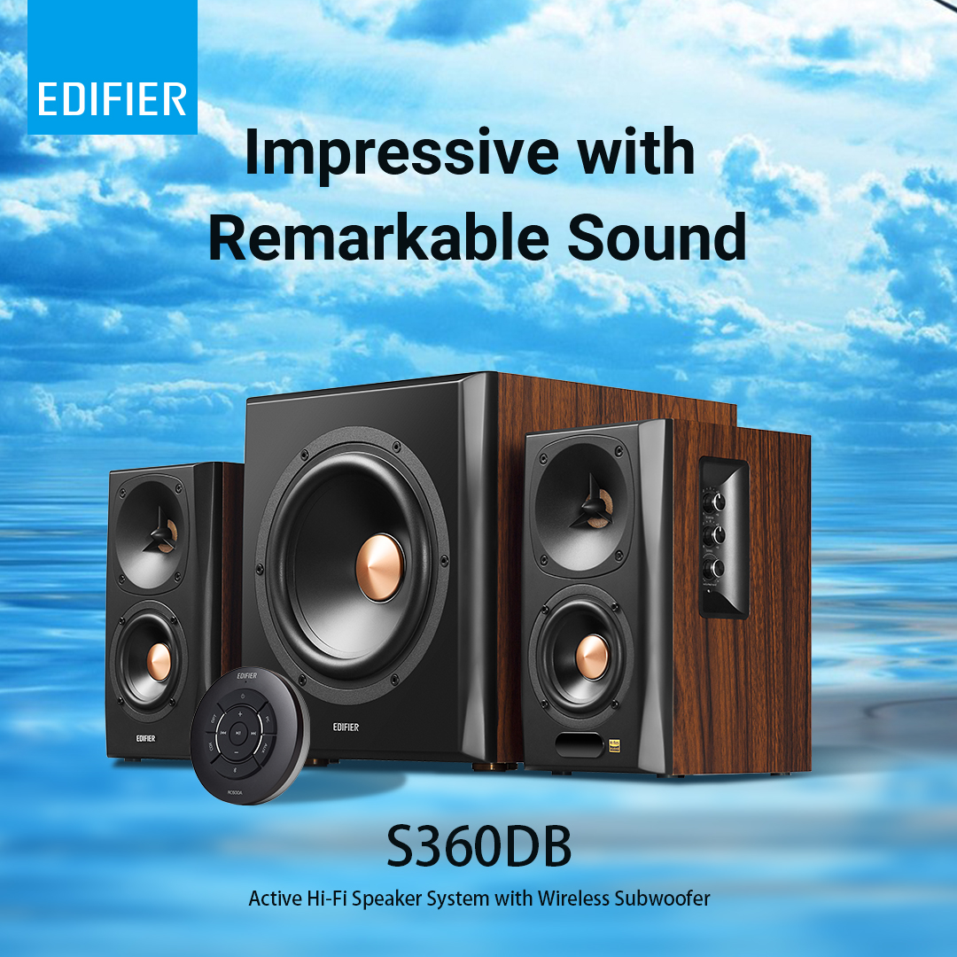 Edifier S360DB Bluetooth Bookshelf Speaker with Subwoofer, Wireless ...