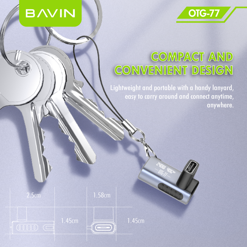 BAVIN O76 / O77 240W OTG Charging USB 4.0 Type-C to Type-C Adapter w ...