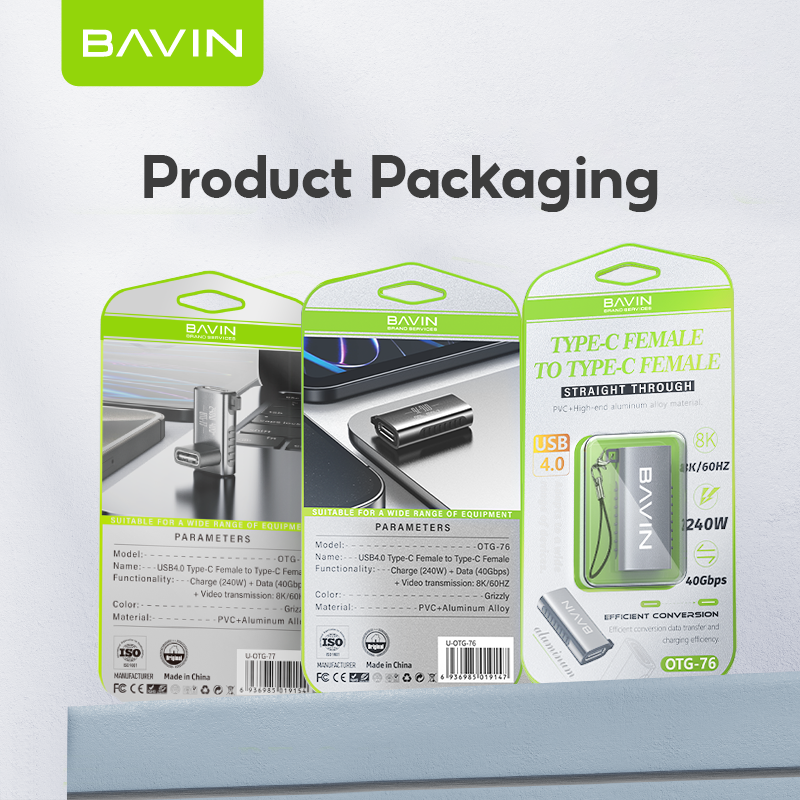 BAVIN O76 / O77 240W OTG Charging USB 4.0 Type-C to Type-C Adapter w ...
