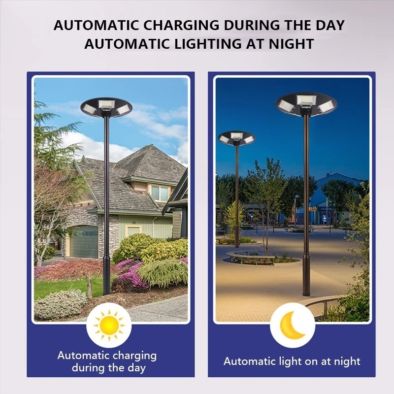 OOKAS UFO Solar Light Outdoor Waterproof Street Light Garden Lights Led Light With Sense Remote ...