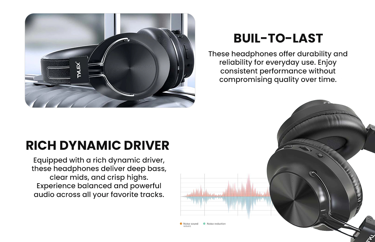 Tylex S4000 Headset Wireless Bluetooth Stereo Foldable TF Card FM AUX ...