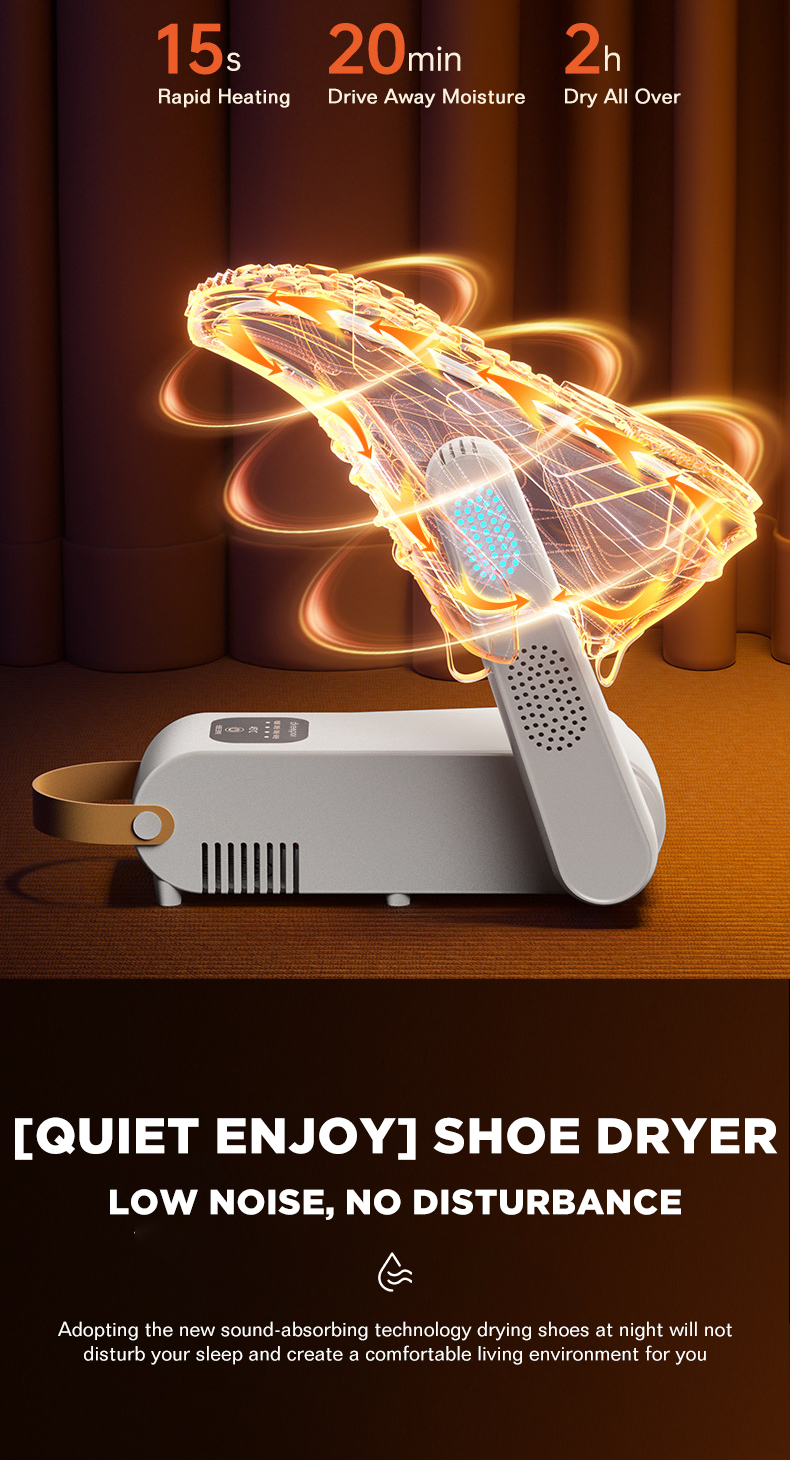 Dreepor Household Folding Shoe Dryer Heater Sterilization and Deodorization 360° Drying Shoe ...