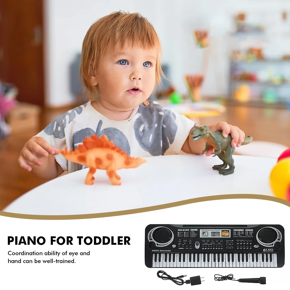Bansid 61-key Electronic Piano Keyboard Portable Piano for Kids LED ...