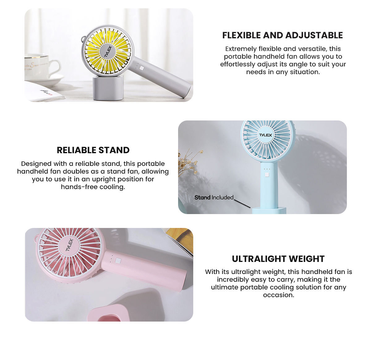 TYLEX X-M36 Portable Hand Held Rechargeable Mini Fan | Shopee Philippines
