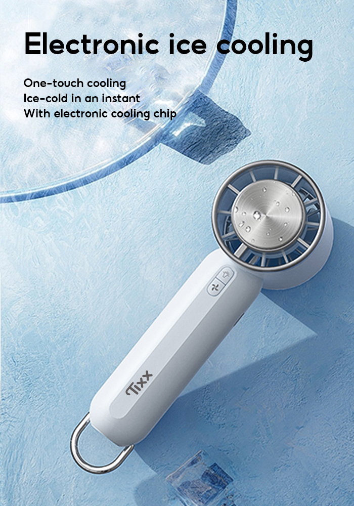 TIXX Mini Fan Electronic Cooling with Flashlight Rechargeable Handheld ...