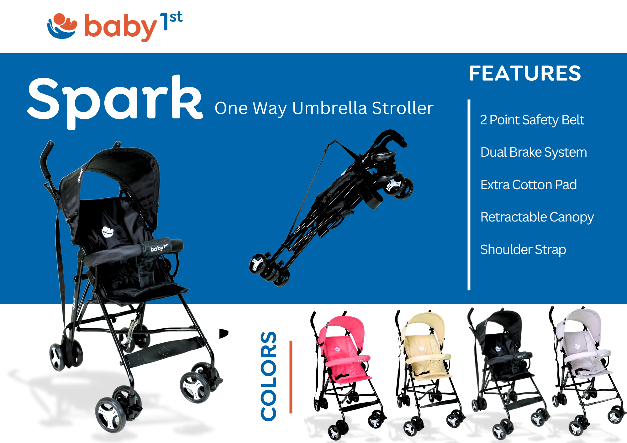 Baby 1st Spark One Way Lightweight Umbrella Stroller | Shopee Philippines
