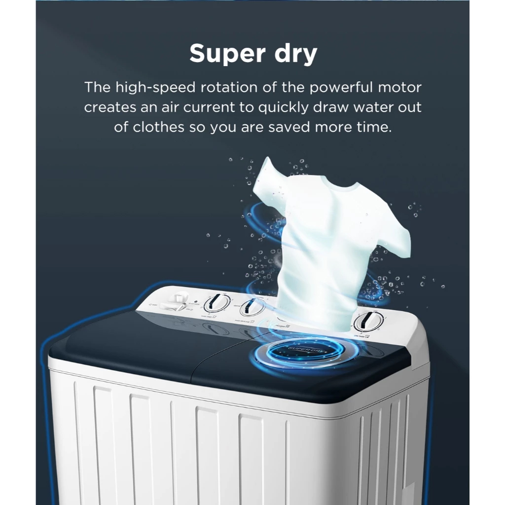 TCL 6.0 KG Twin Tub Washing Machine - TWT-60Z1, Powerful Washing ...