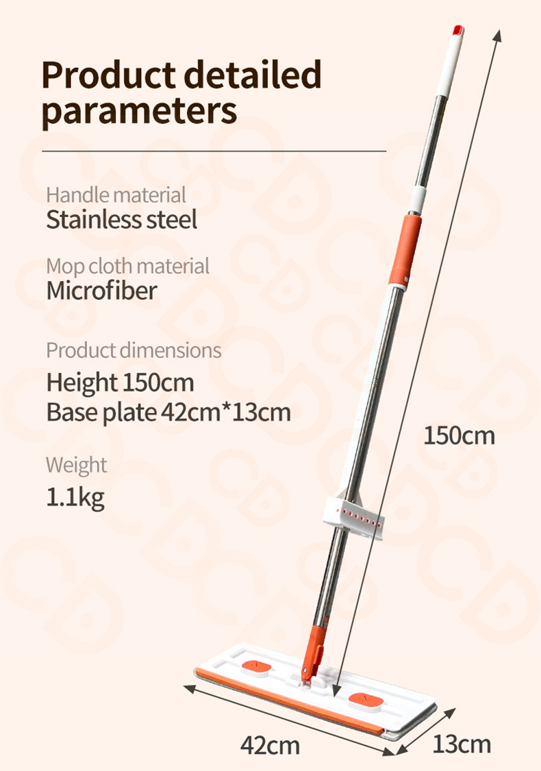 CD Mop with Squeezer and Cleaning Liquid Tank Map Floor Cleaning Wet ...