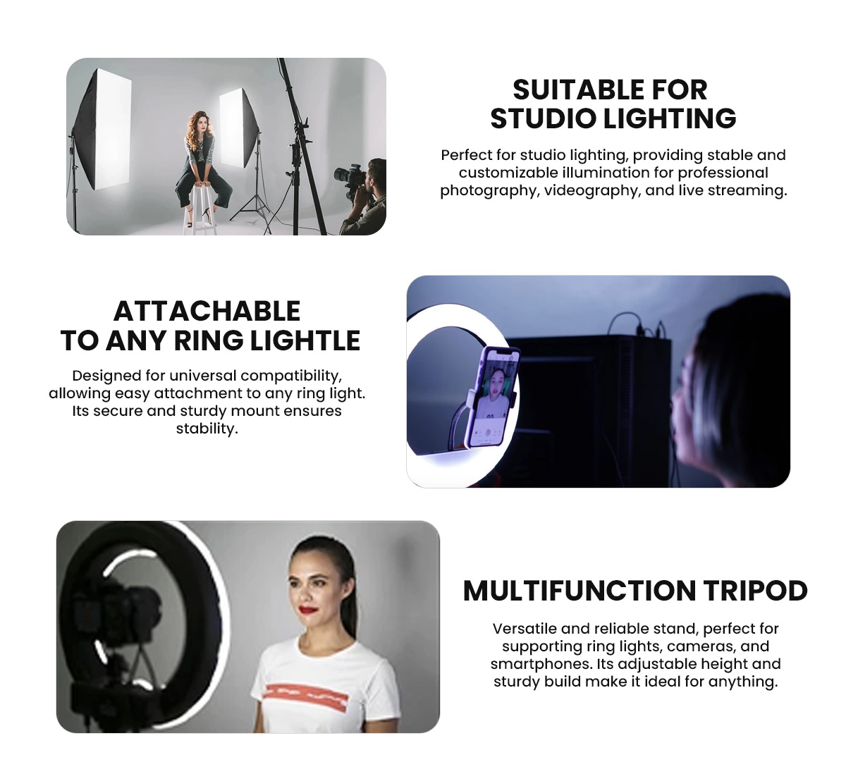 Tylex Ring Light Tripod Stand 7Ft" (2.10M) Adjustable Tripod For Selfie LED Ringlight | Shopee ...
