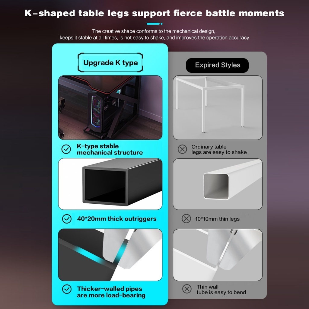 Esports Desk Gaming Table Computer PC Game for Room Office Table Study ...