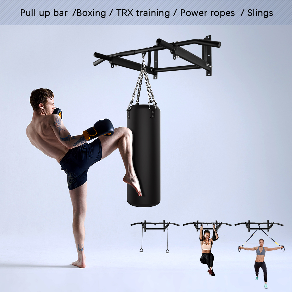 Multifunction Wall Mounted Pull Up Bar-with More Stable 6-hole design ...