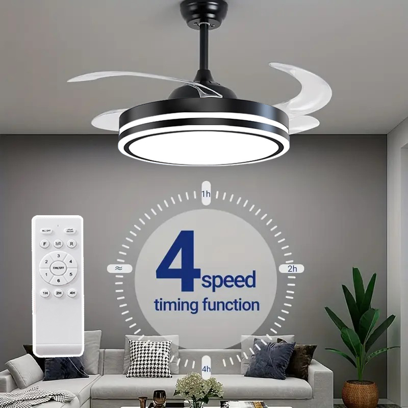 CHNT 2In1 Ceiling Fan With Light Home Dining Room Dormitory Mute Remote ...