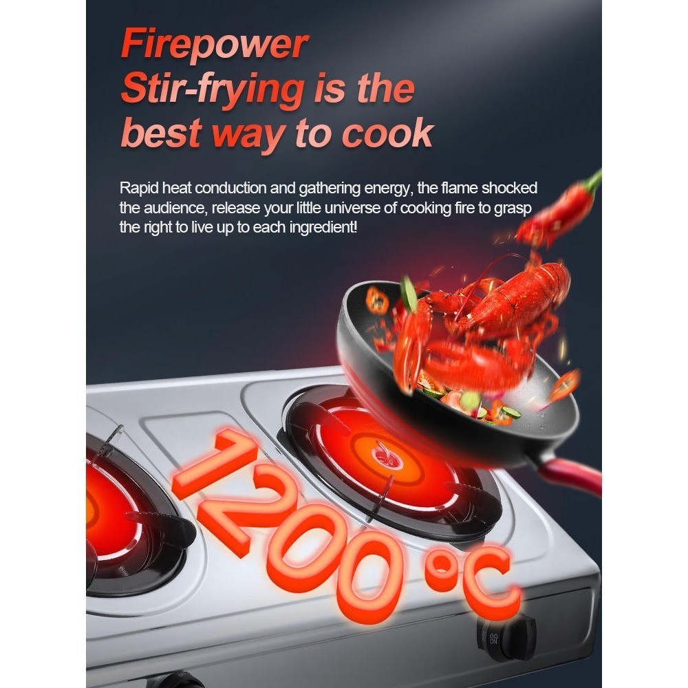 3.8W infrared gas stove, double stove, household energy-saving hot fire ...