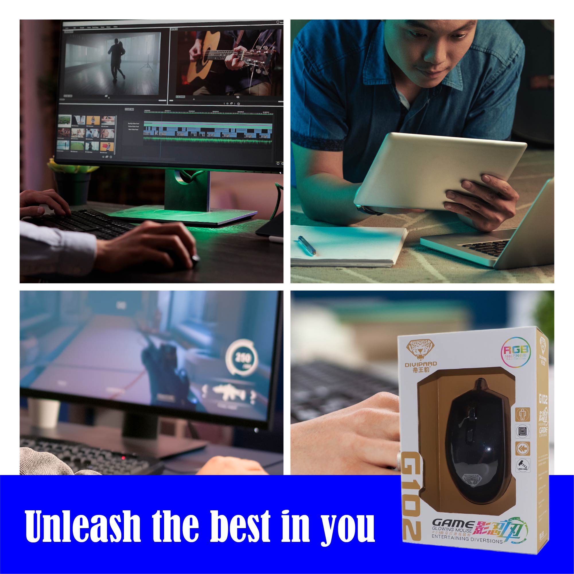 DIVIPARD G102 LED Optical 6D USB Wired Gaming Mouse For PC | Shopee ...