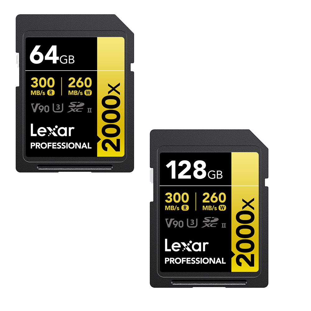 Lexar Professional 128GB 64GB SDXC 2000x U3 V90 C10 UHS-II 8K Video ...