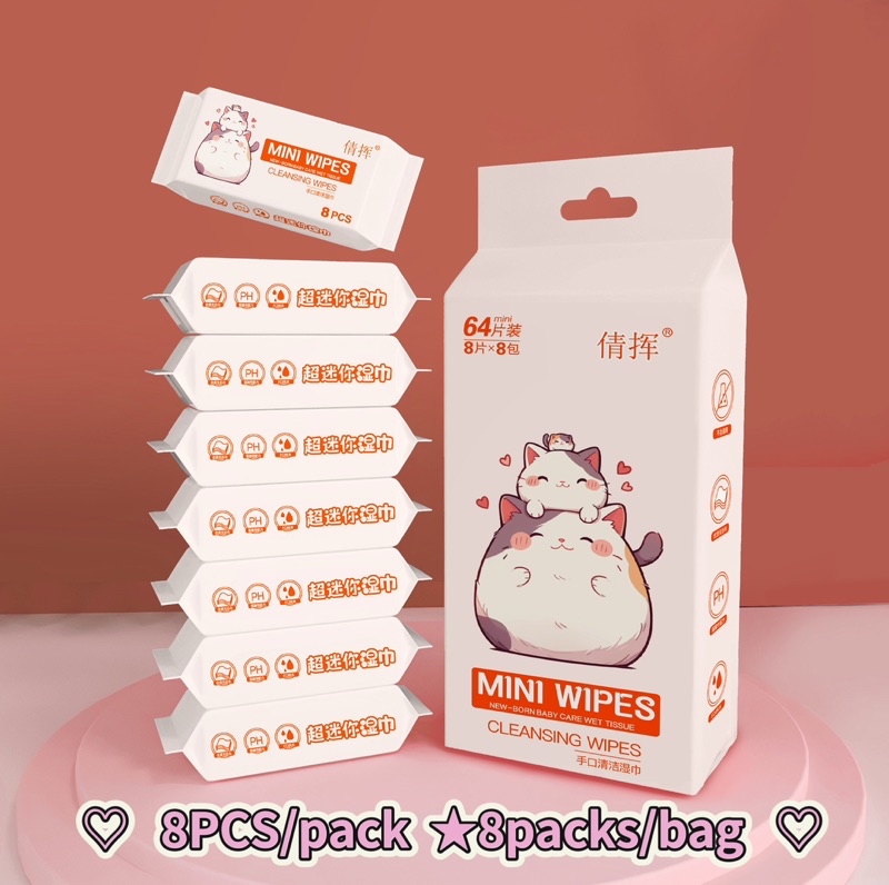 8in1 Set Baby Wipes Mini Multipurpose wipe Easy to carry Outdoor Travel ...