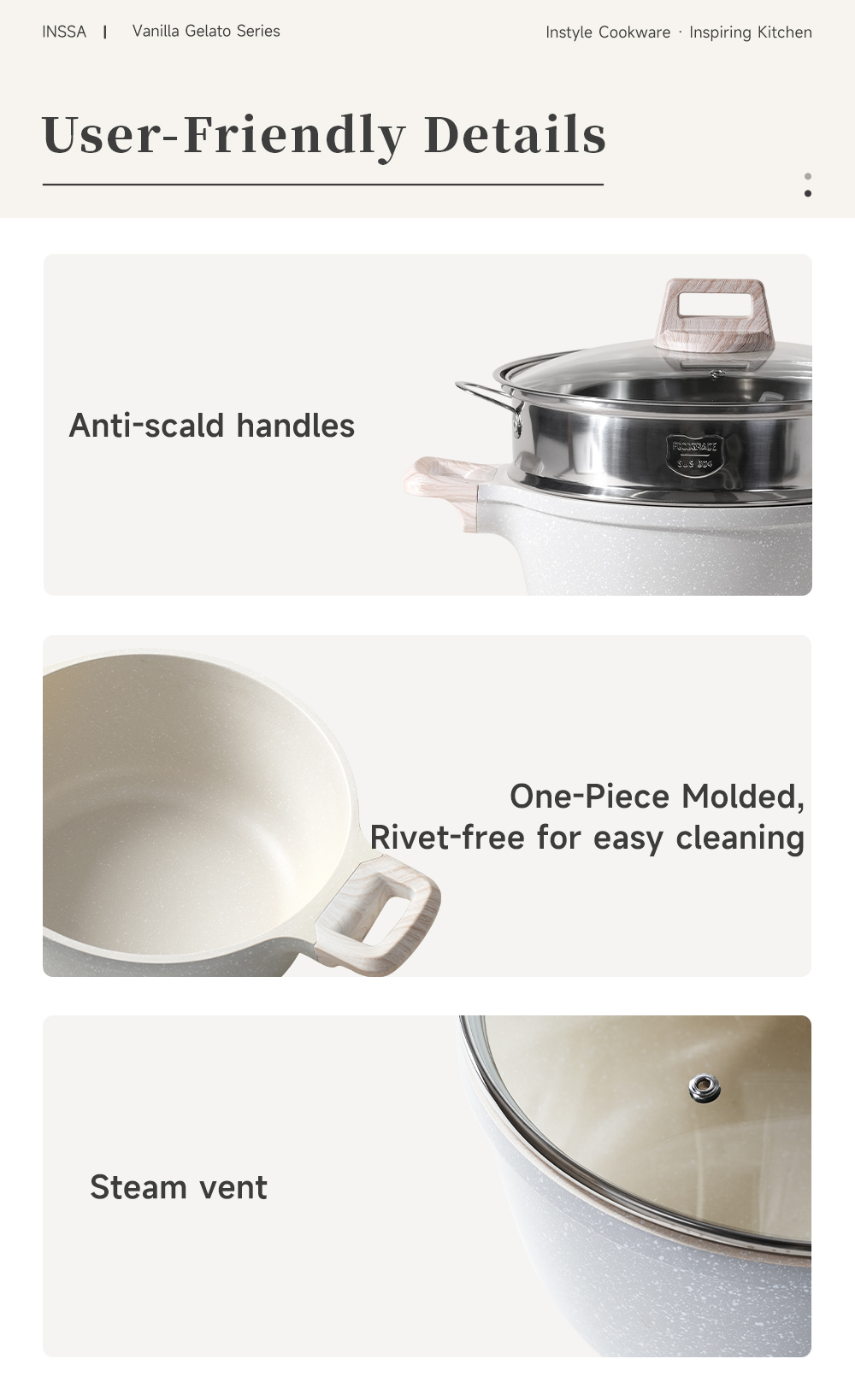 Simplus 24cm Stockpot Non-Stick Soup Pot +Stainless Steel Steamer+ ...