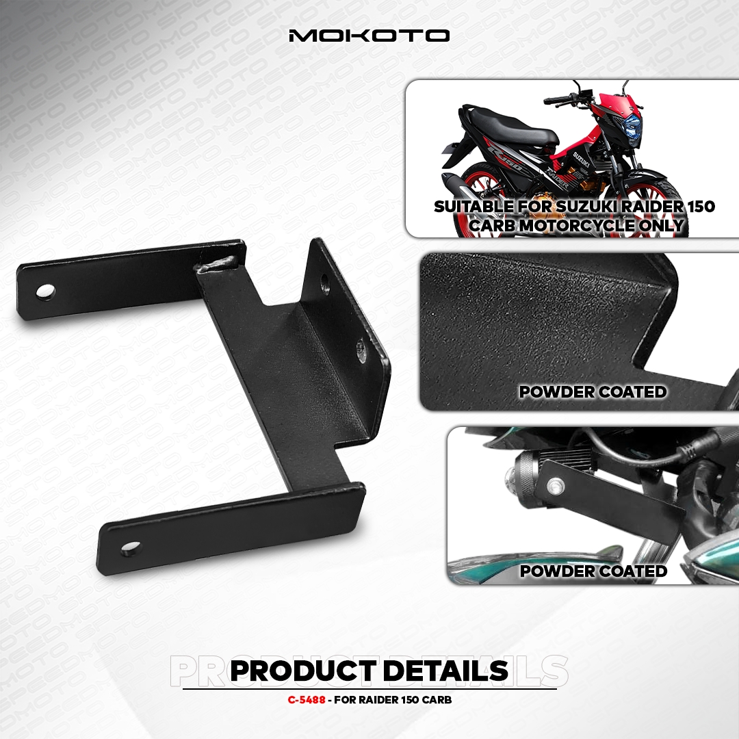 MOKOTO SUZUKI RAIDER 150 CARB MINI DRIVING LIGHT LED MOUNTING BRACKET ...