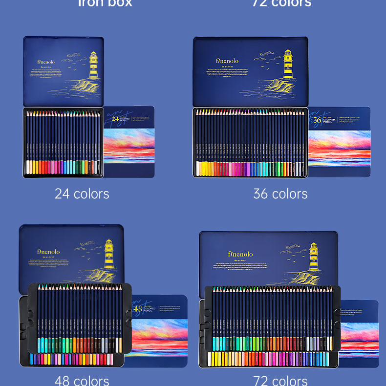 Deli Finenolo Color Pencil Set 24/36/48 Colored Artist Drawing ...