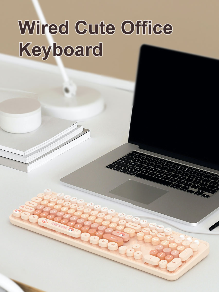 MOFII SWEET LITTLE BEAR DIARY Wired Keyboard for Windows Computer ...