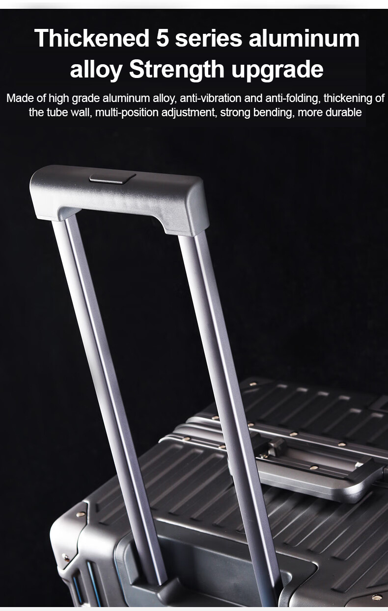 CHARLES X Large capacity aluminum frame suitcase with sturdy swivel ...