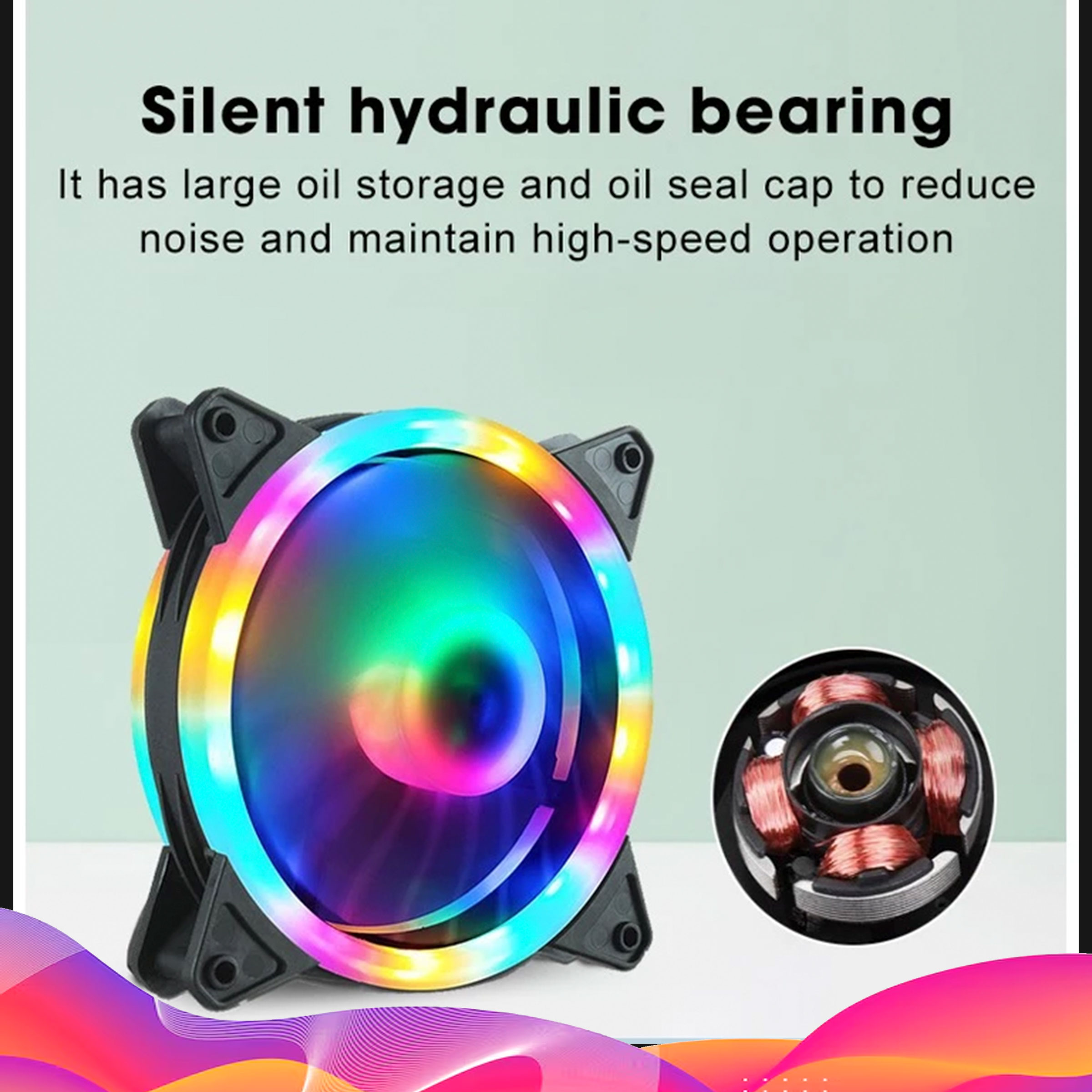 KCPH_Inplay M10 Rainbow Rgb 120mm Led Cooling Silent Fans Cpu fan ...