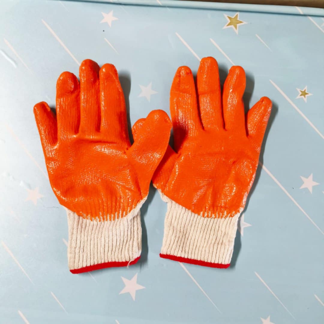 Rubber Palm Gloves Safety Hand Work Gloves & Plain white ordinary ...